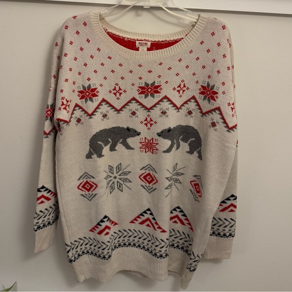 Mossimo Supply Co. | Sweaters | Mossimo Supply Co Cream And Red Festive ...